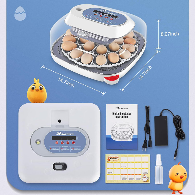 Ancheer 24 Chicken Egg Incubators with 4 Modes, 360° View Incubator with Automatic Egg Turning ...